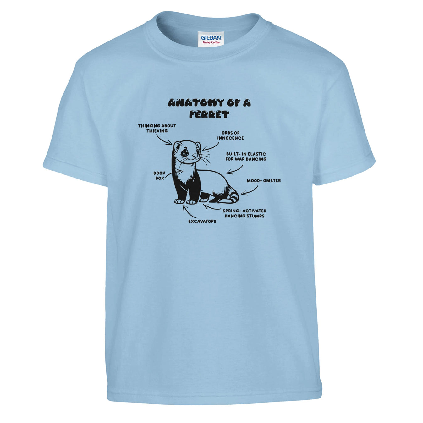 Anatomy Of A Ferret Kids T-Shirt | Funny Ferret Shirts For Kids ...