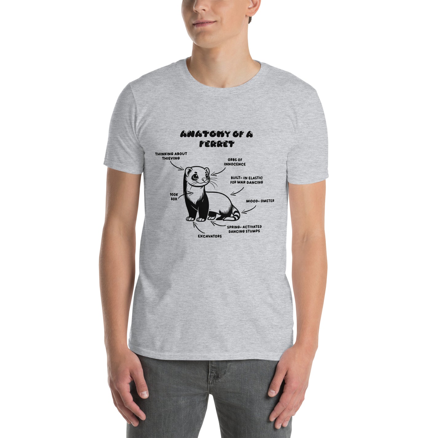 Anatomy Of A Ferret Unisex T-Shirt | Funny Ferret T-Shirts ...